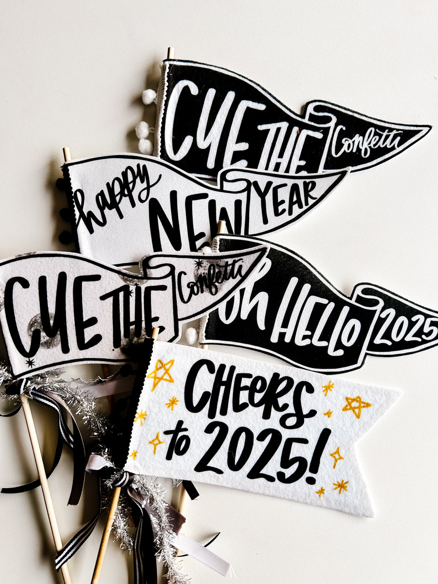 READY TO SHIP New Years Eve Flags – Goldie Letter Co