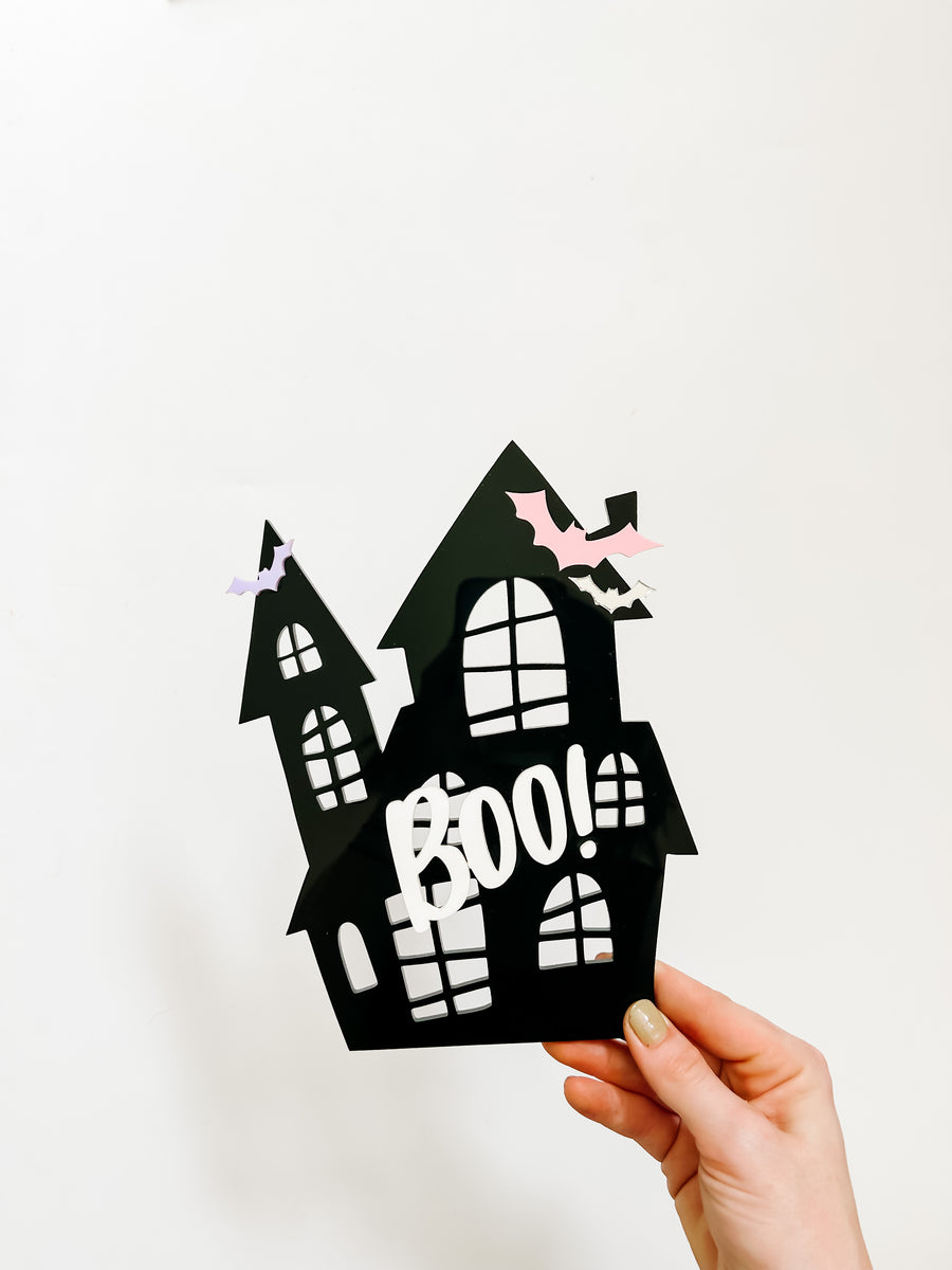 Haunted House Shelf Sign – Goldie Letter Co