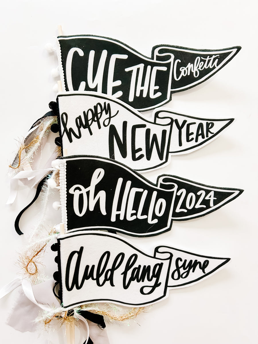READY TO SHIP New Years Eve Flags – Goldie Letter Co