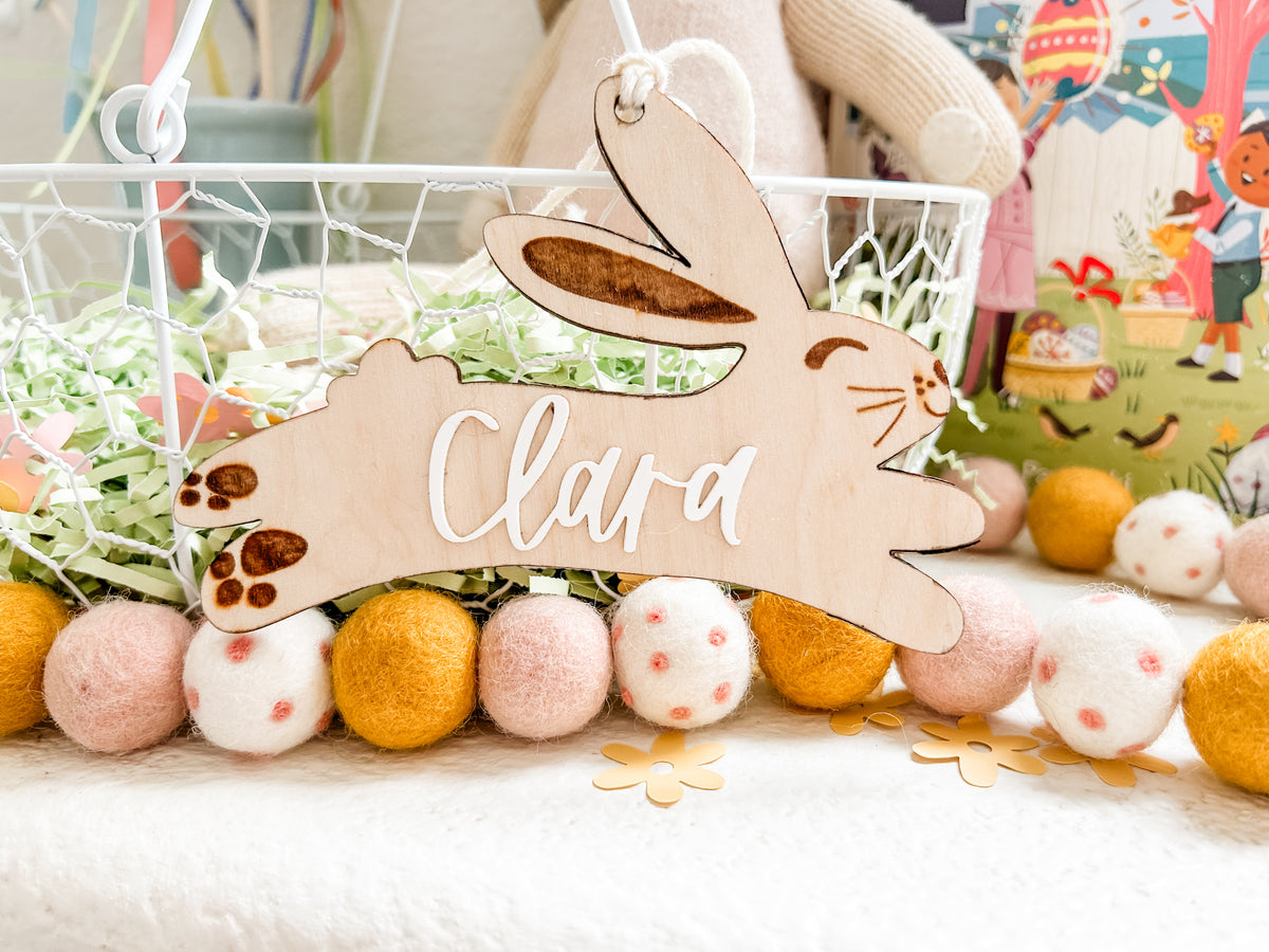 Hopping Bunny Name Tag – Goldie Letter Co