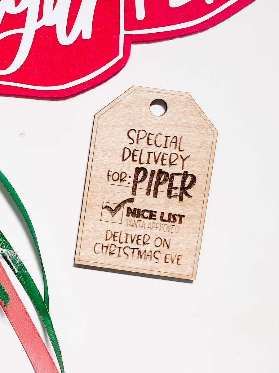 Santa Delivery Name Tag – Goldie Letter Co